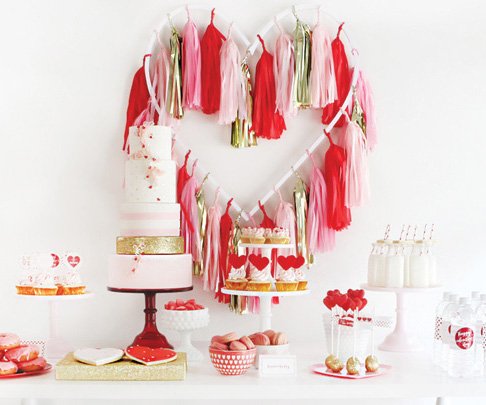 Pink, Red, & Gold Valentine's Day Dessert Table // Hostess with the ...
