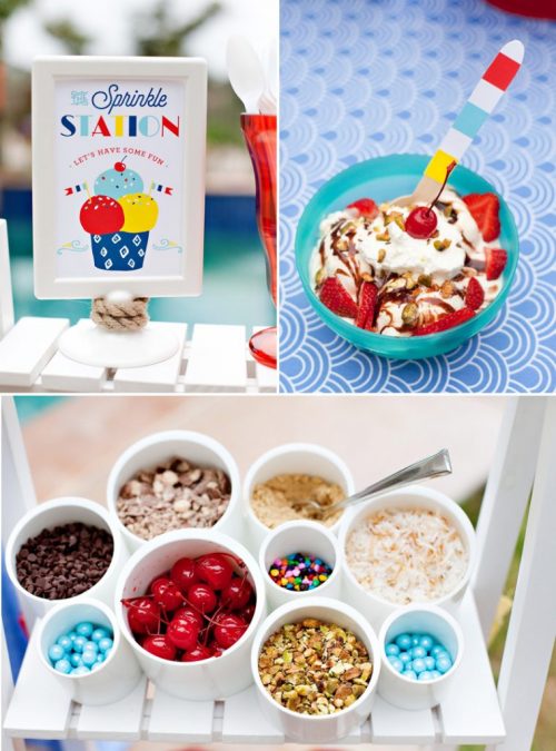 Nautical Ice Cream Party Station - Styling Tips // Hostess with the ...