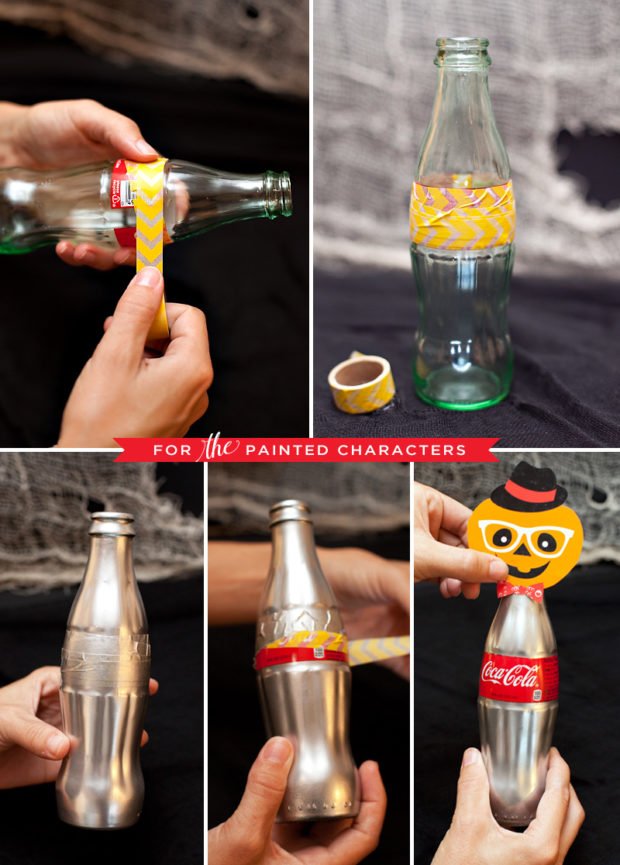 DIY Hipster Halloween Coke Bottle Decorations // Hostess with the Mostess®