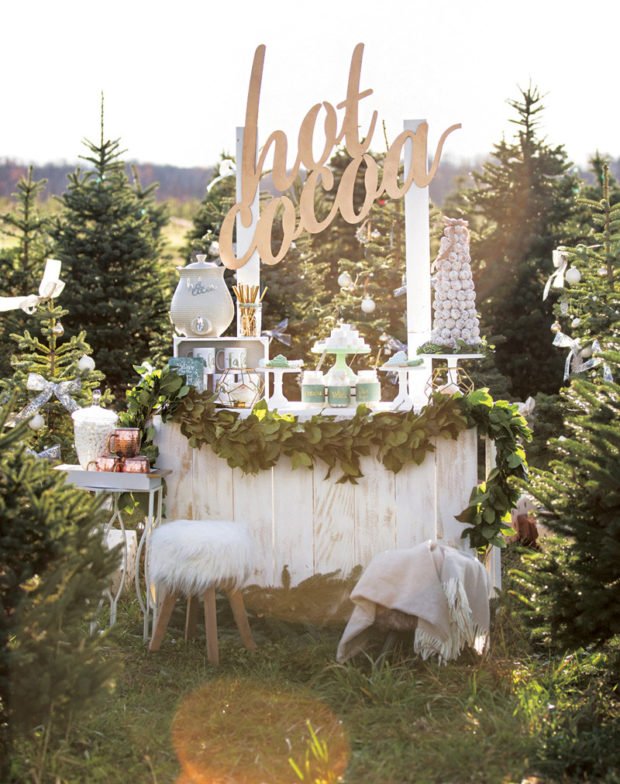 Dreamy Mint & Metallic Hot Cocoa Stand Party // Hostess with the Mostess®