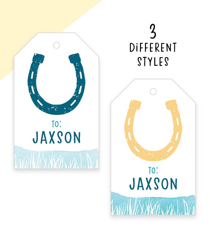 Horseshoe/Cowboy Gift Tags - Editable - Hostess with the Mostess®