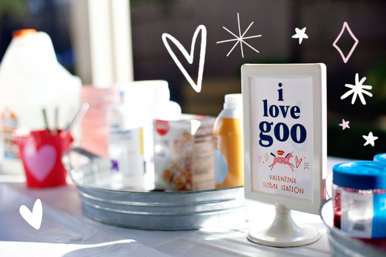 A Valentine’s Day Party Slime Station // Hostess with the Mostess®