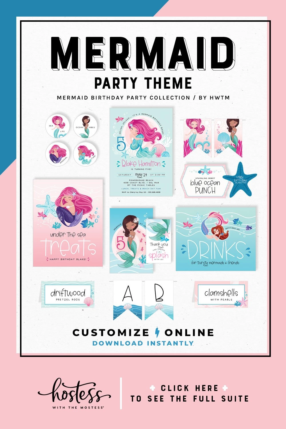Mermaid Birthday Printables The Little Mermaid Free Party Printable