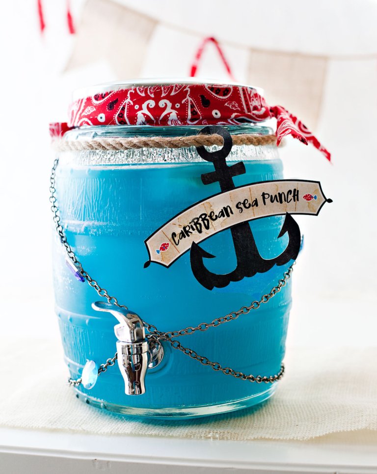 Pirate Party Caribbean Sea Punch // Hostess with the Mostess®