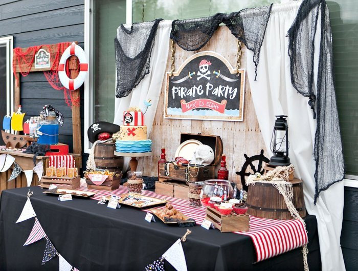 A Modern Pirate Party Dessert Table // Hostess with the Mostess®