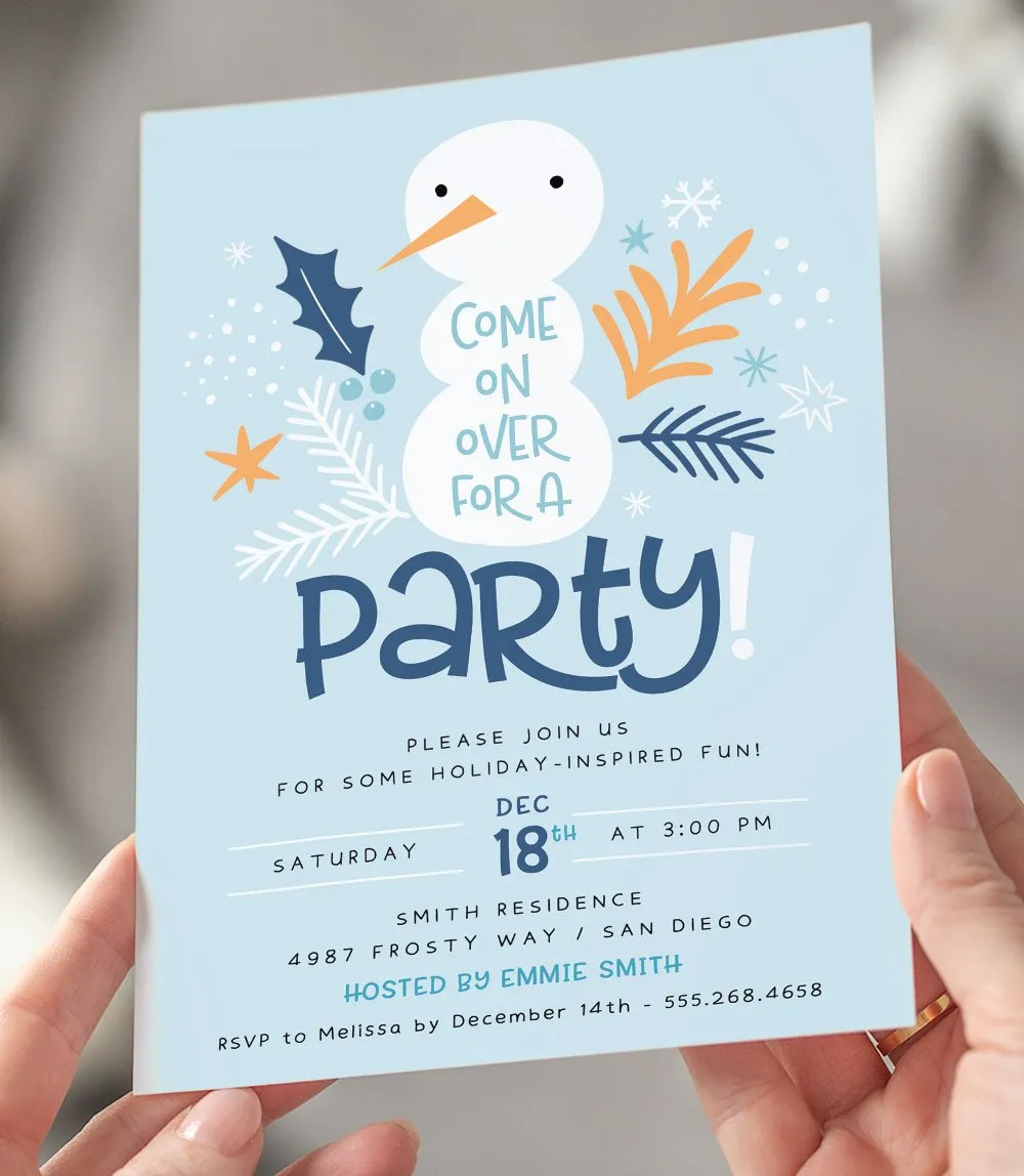 Frosty The Snowman Birthday Invitations