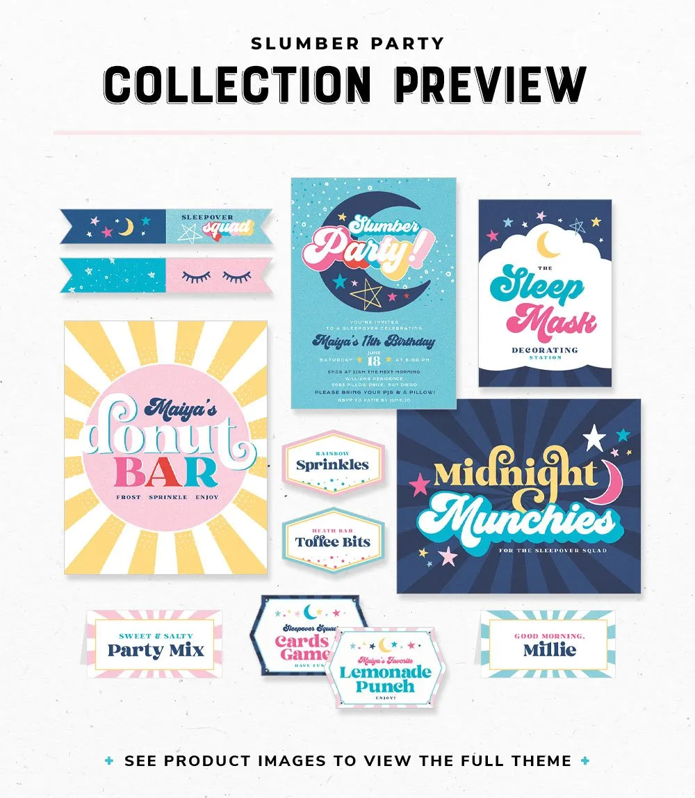 Slumber Party Printables 40+ Slumber Party Ideas For Kids Canva